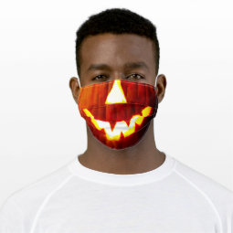 Funny Orange Jack O Lantern Pumpkin Halloween Adult Cloth Face Mask ...
