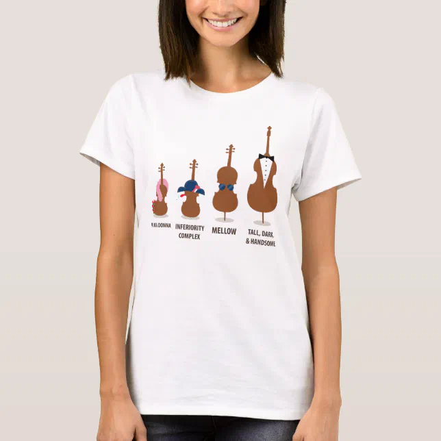 Funny Orchestra Strings Instruments T-Shirt | Zazzle
