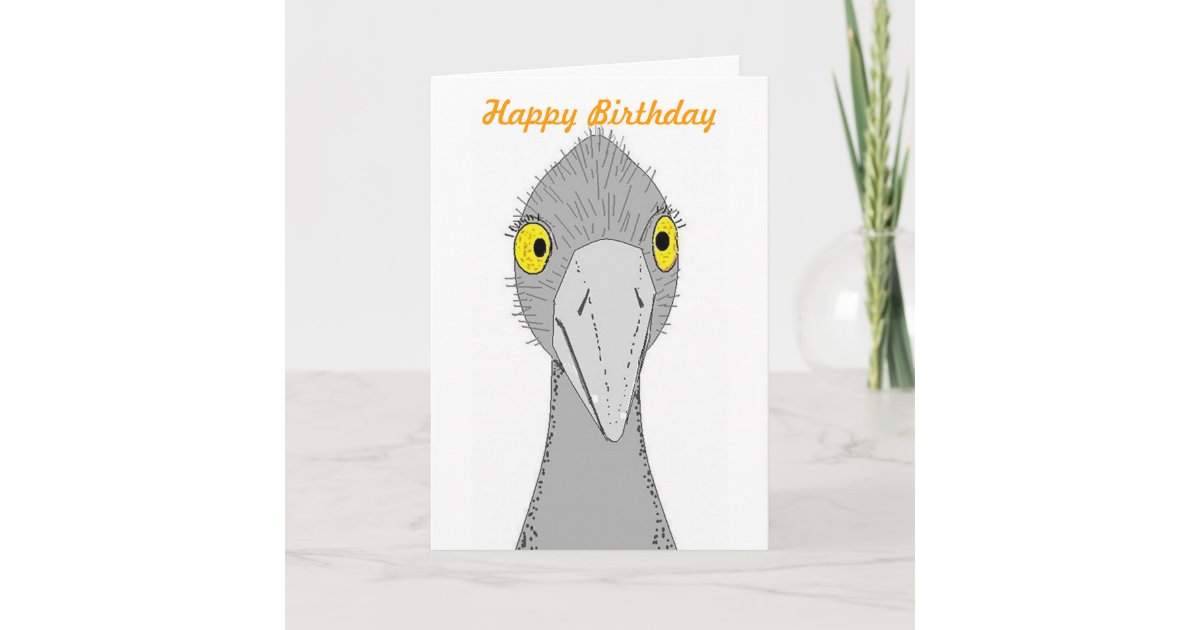 Funny Ostrich Birthday Card | Zazzle