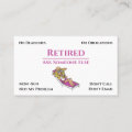 Funny Out Of Business Cartoon Woman Retirement Business Card | Zazzle