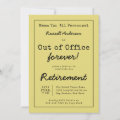 Funny Out of Office Forever Retirement Party Memo Invitation | Zazzle