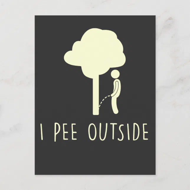 Funny Outdoor Pee Camping Humor Tree Pee Camper Postcard | Zazzle