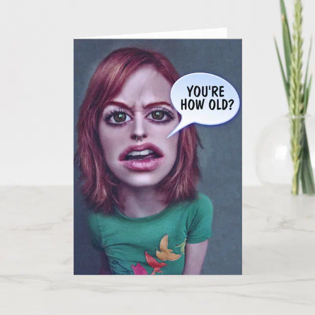 FUNNY OVER THE HILL BIRTHDAY CARD | Zazzle