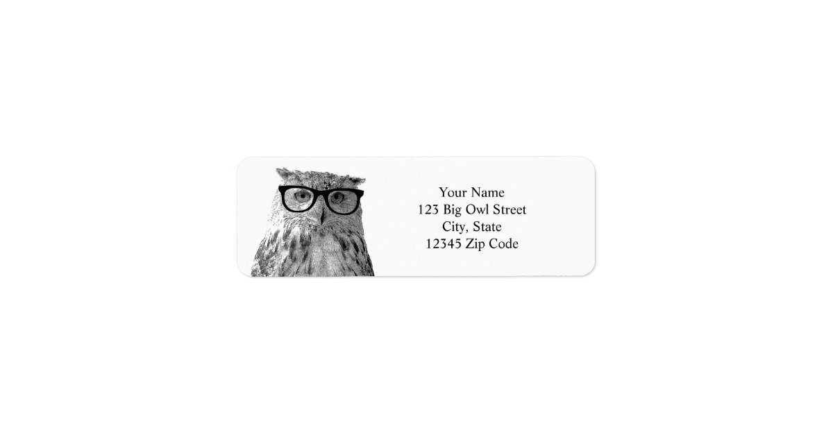 Funny owl address labels | Zazzle