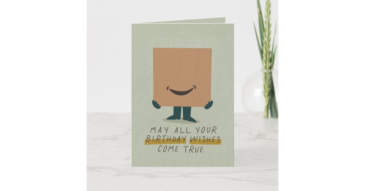 Funny package delivery birthday wishes card | Zazzle