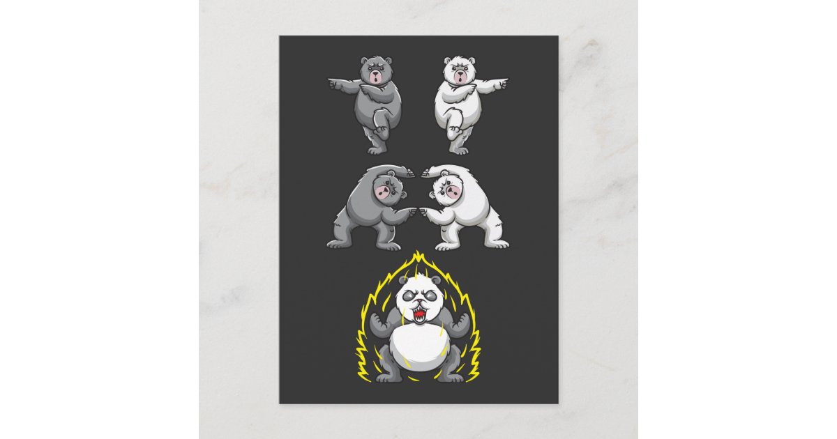 Funny Panda Fusion Polar Bear Transformation Postcard | Zazzle