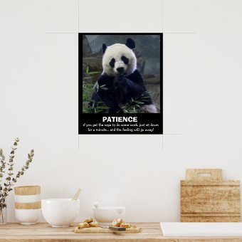 Funny Panda Poster, PATIENCE Poster | Zazzle