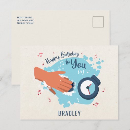 Funny Pandemic Advice Personalized Name Birthday Postcard | Zazzle