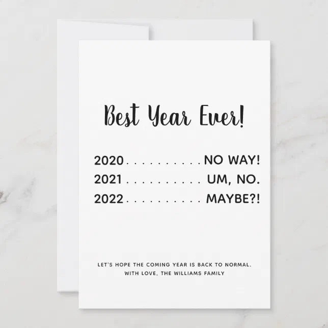 Funny Pandemic Best Year Ever Holiday Card | Zazzle