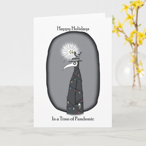 Funny Pandemic Christmas Plague Doctor Holiday Card | Zazzle