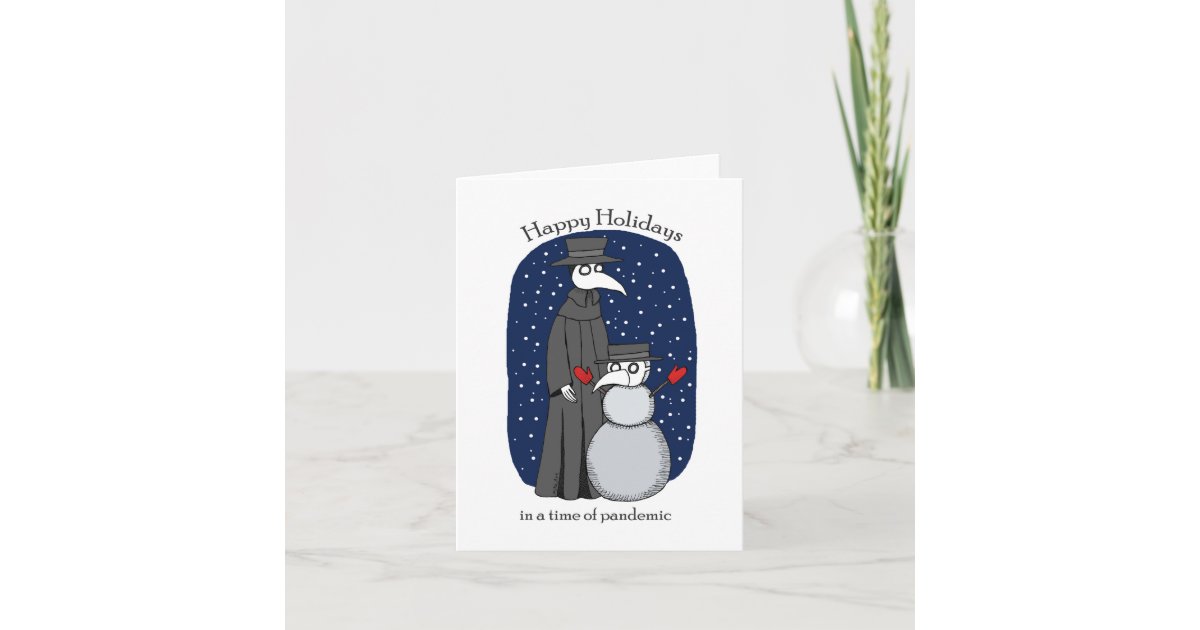 Funny Pandemic Christmas Plague Doctor Holiday Card | Zazzle