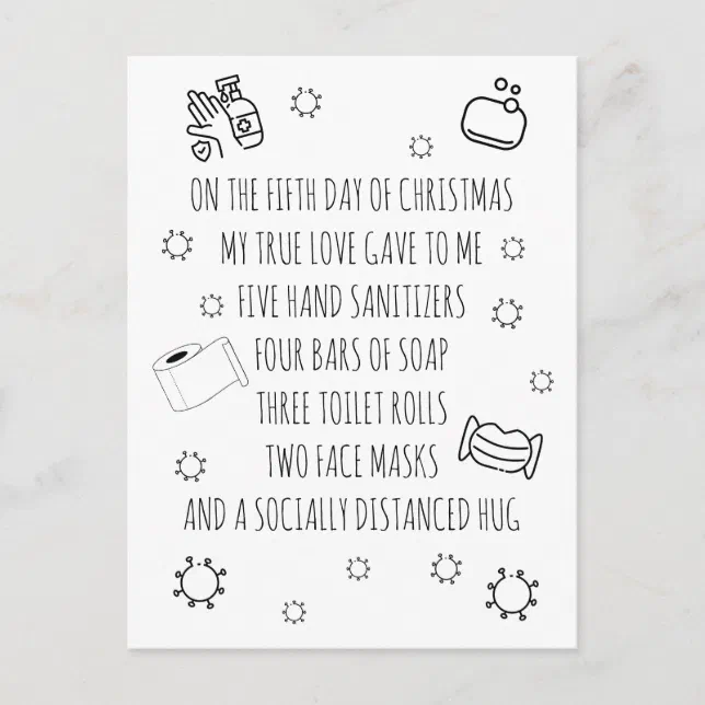 Funny Pandemic Covid Christmas Holiday Postcard | Zazzle