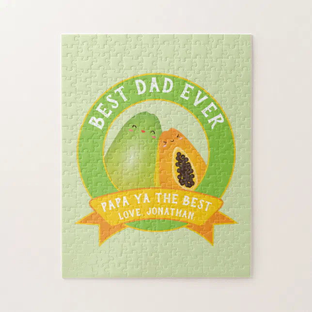 Funny Papa Ya The Best Cute Papaya Pun For Dad Jigsaw Puzzle | Zazzle