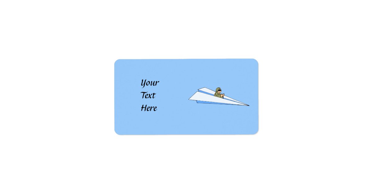Funny Paper Airplane Pilot Label | Zazzle