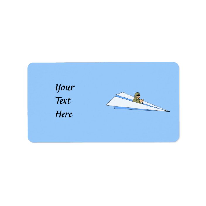 Funny Paper Airplane Pilot Label | Zazzle.com