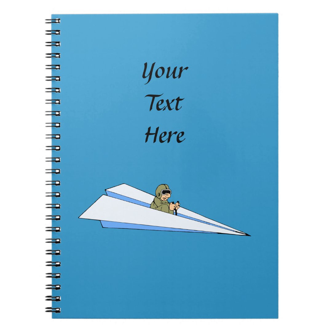 Funny Paper Airplane Pilot Notebook | Zazzle