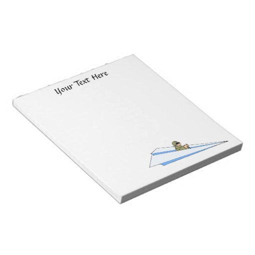 Funny Paper Airplane Pilot Notepad | Zazzle