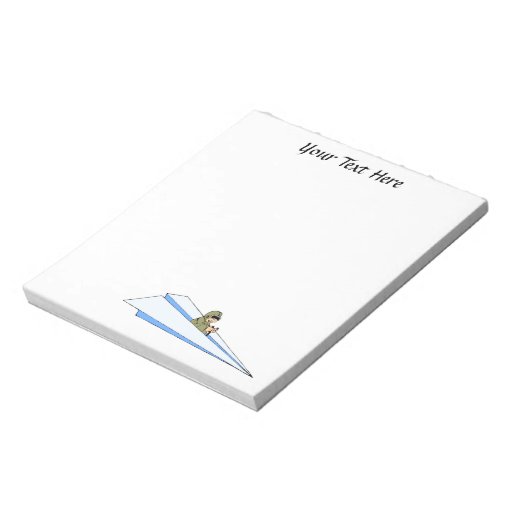 Funny Paper Airplane Pilot Notepad | Zazzle