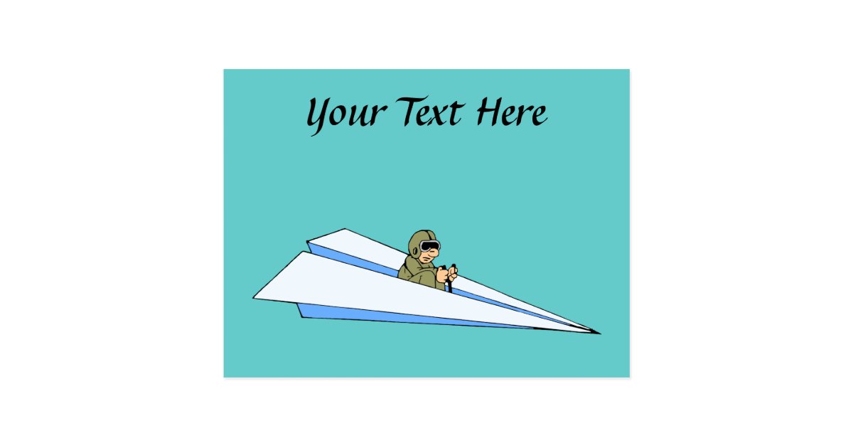 Funny Paper Airplane Pilot Postcard | Zazzle.com