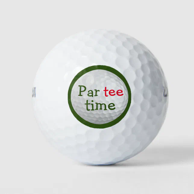 Funny Par Tee Time Golf Balls | Zazzle