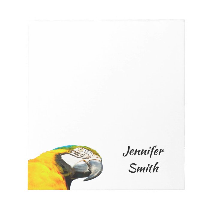 Funny Parrot Bird Personalized Name Notepad | Zazzle.com