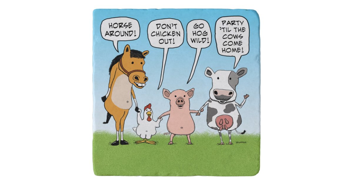 Funny Party Animals Advice Trivet | Zazzle