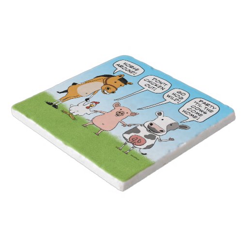 Funny Party Animals Advice Trivet | Zazzle
