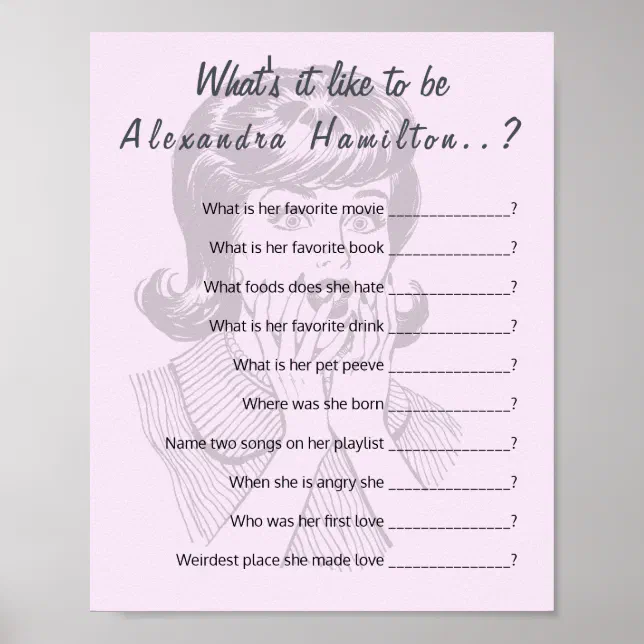 Funny Party Question Game 40th Birthday Poster | Zazzle