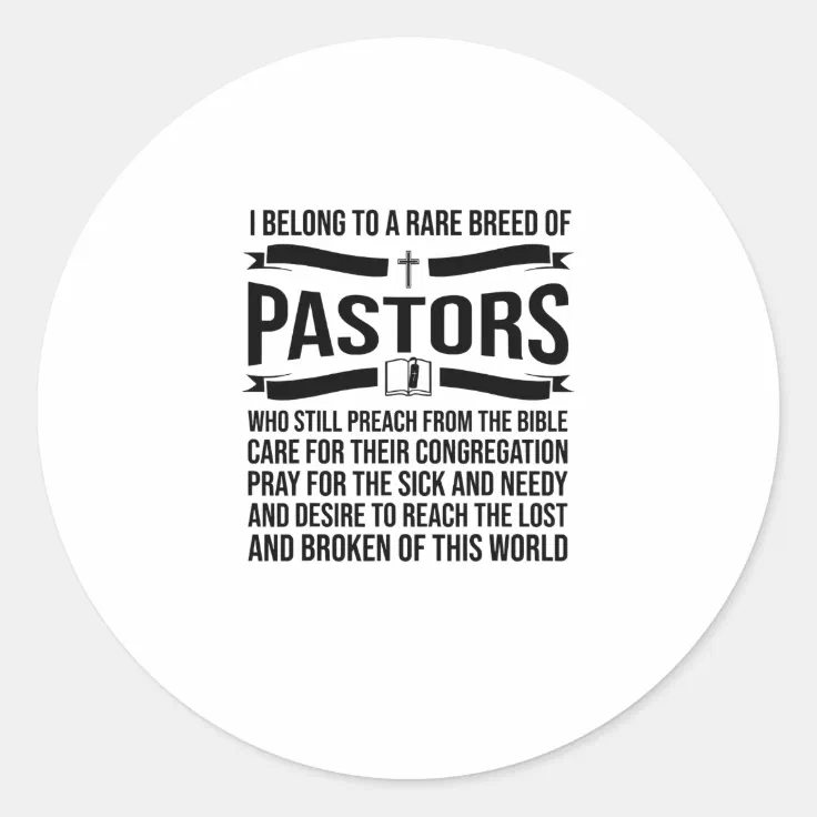 Funny Pastor Appreciation Gift Christian Preacher Classic Round Sticker ...