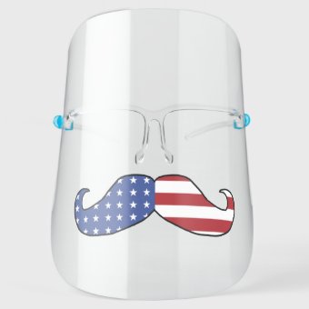 Funny Patriotic Mustache Face Shield | Zazzle
