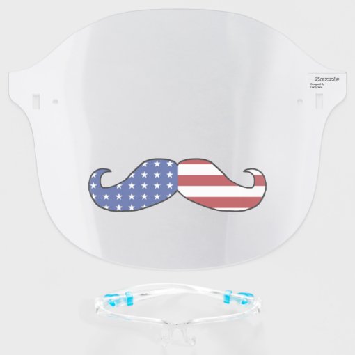 Funny Patriotic Mustache Face Shield | Zazzle