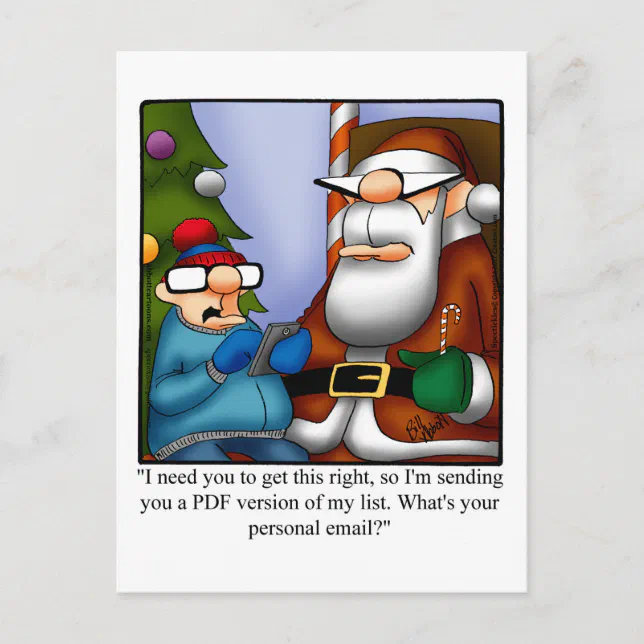 Funny PDF List For Santa Humor Postcard | Zazzle