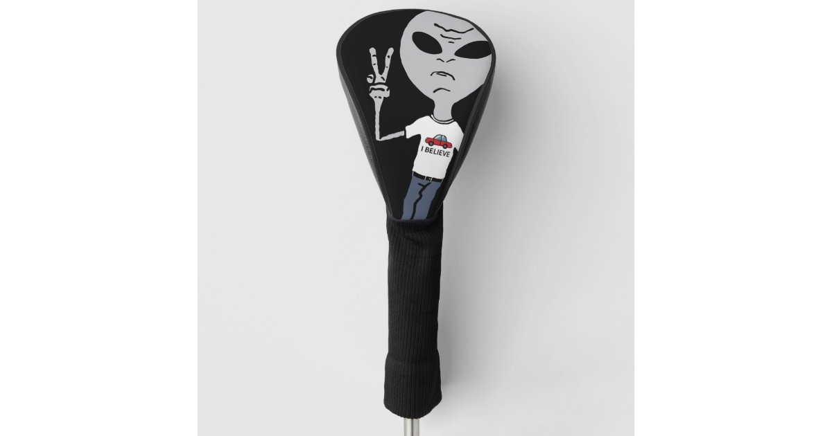 Funny Peace Alien Golf Head Cover | Zazzle