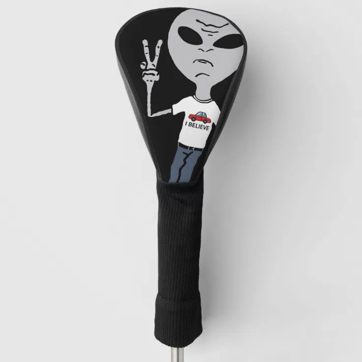 Funny Peace Alien Golf Head Cover | Zazzle
