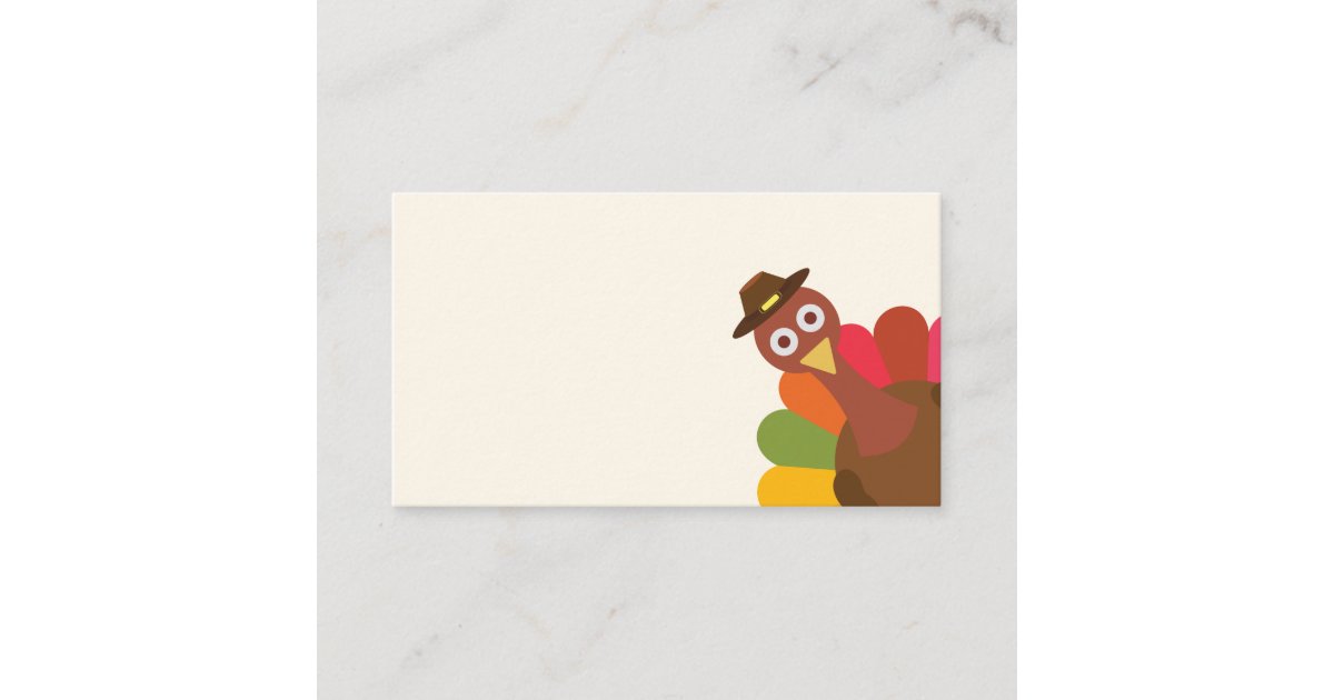 Funny | Peek-a-Boo Thanksgiving Turkey Place Card | Zazzle