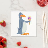 Funny Penguin With Ice Cream Paper Napkins | Zazzle