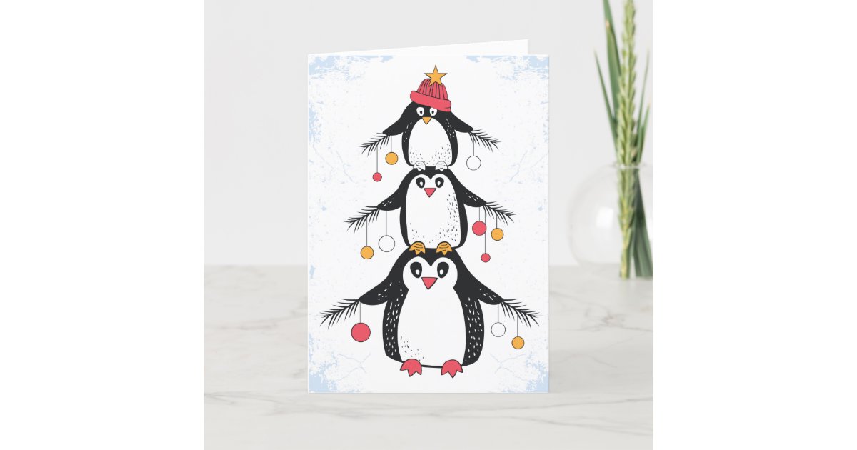 Funny Penguins Christmas Card | Zazzle