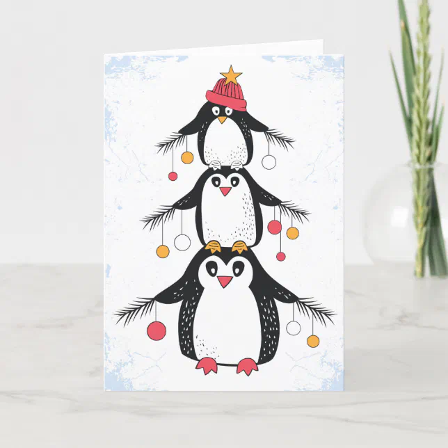 Funny Penguins Christmas Card | Zazzle