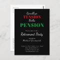 Funny Pension Retirement Party Invitation Postcard | Zazzle