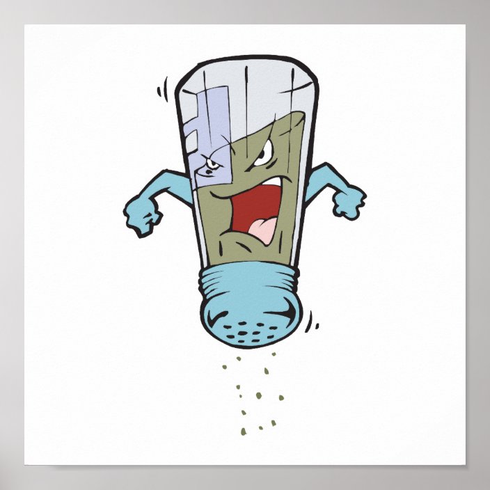 funny pepper shaker cartoon character poster | Zazzle.com