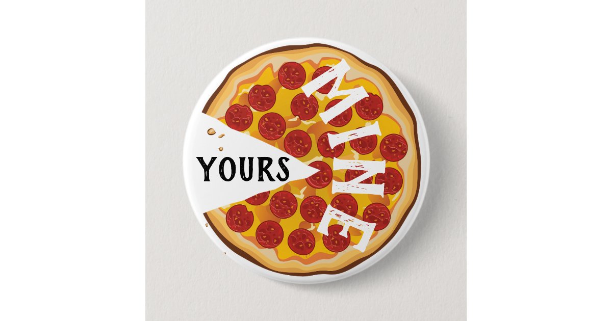Funny pepperoni pizza cute foodie button | Zazzle