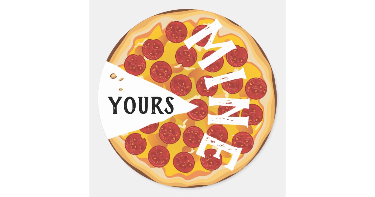 Funny pepperoni pizza cute foodie party classic round sticker | Zazzle