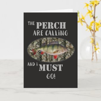 Funny Perch Fishing Greeting Birthday Card | Zazzle
