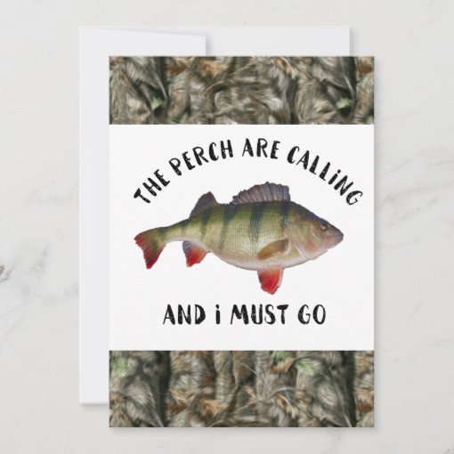 Funny Perch Fishing Men's Camo Birthday Invite | Zazzle