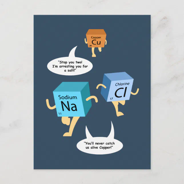 Funny Periodic Table Chemistry Humor Postcard | Zazzle