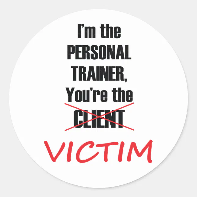 Funny Personal Trainer Fitness Gym Stickers | Zazzle