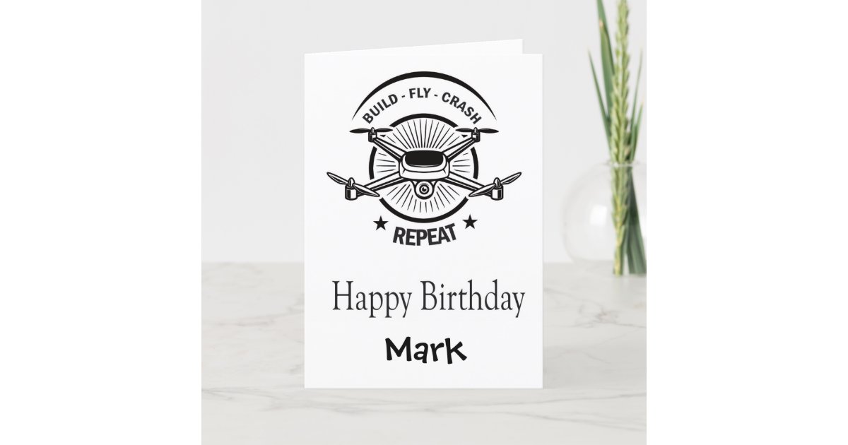 Funny Personalised Drone Birthday Card | Zazzle