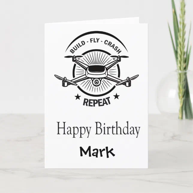 Funny Personalised Drone Birthday Card | Zazzle