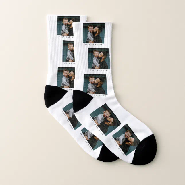 Funny Personalized Best Dad Ever Photo Socks | Zazzle