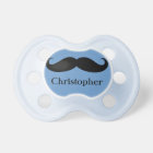 Funny Personalized Blue Mustache Pacifier | Zazzle
